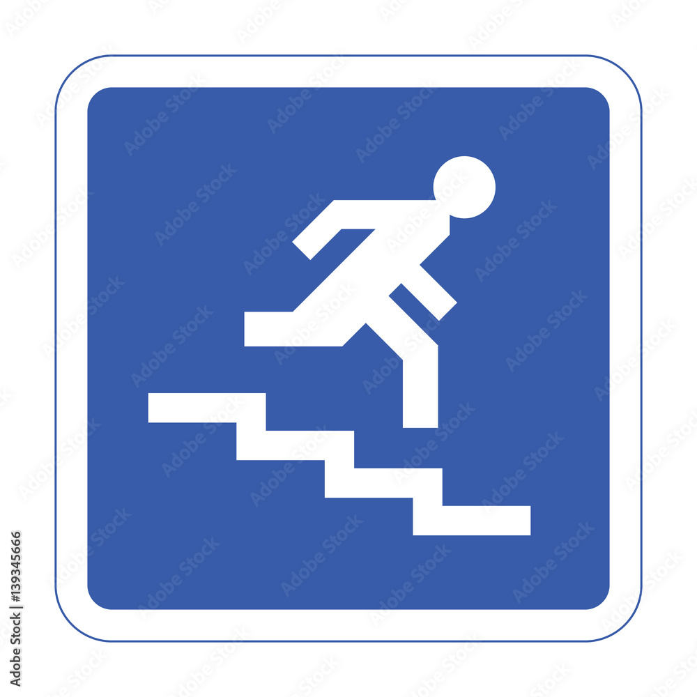 Underground crossing pass pedestrian Blue sign white man Symbol Vector ...