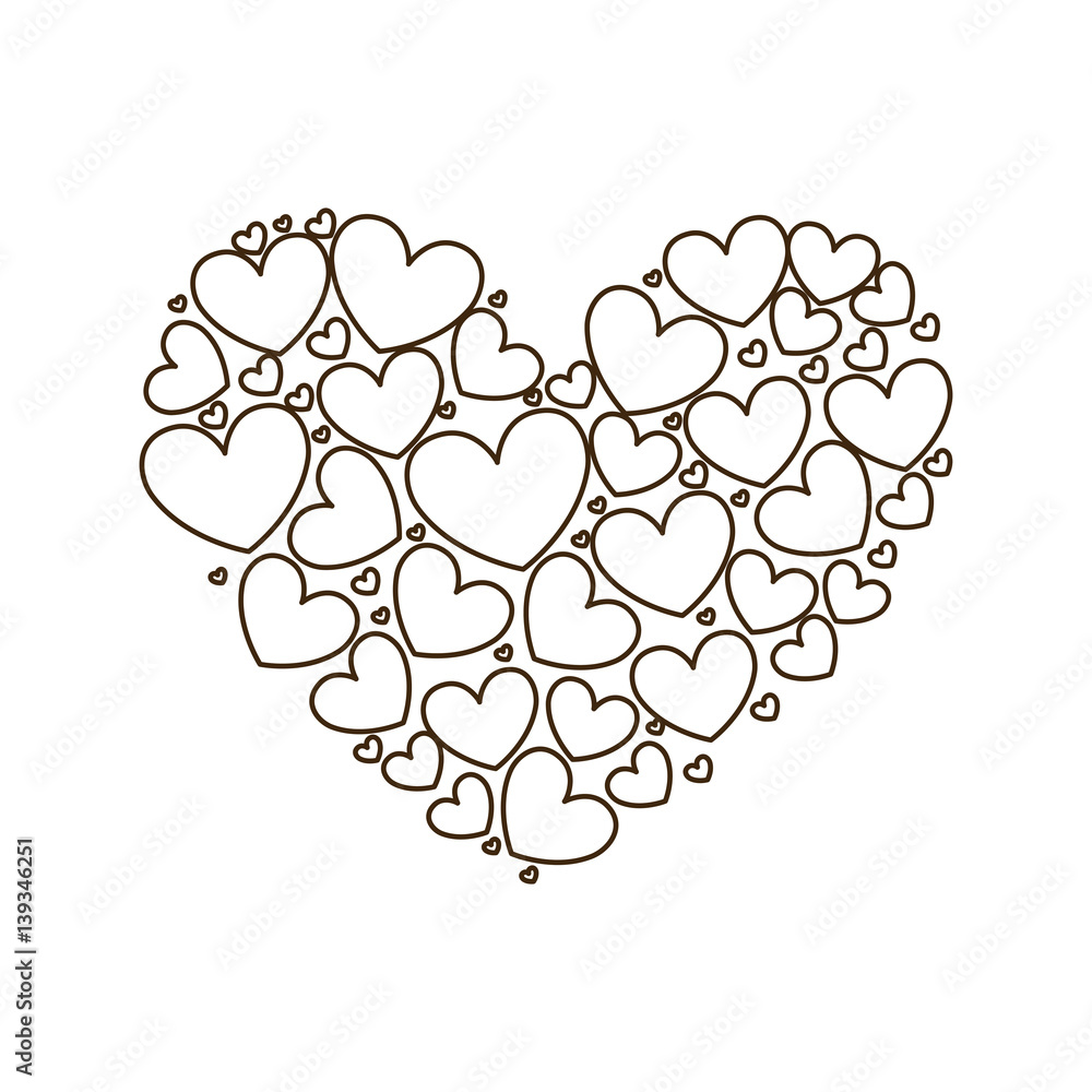silhouette pattern heart design icon vector illustration Stock Vector ...