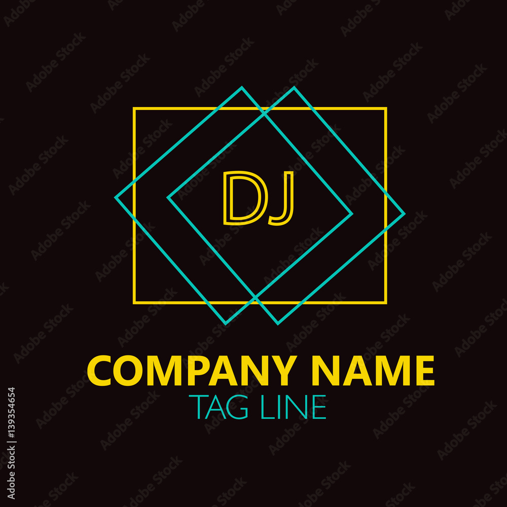 DJ Letter Logo Design.Sign.Symbol Stock Vector | Adobe Stock