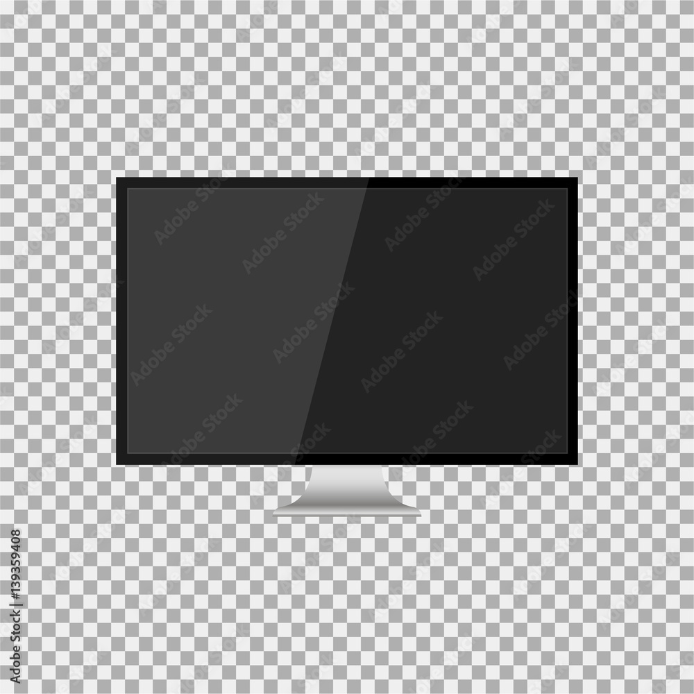 Realistic modern, blank screen lcd, led, TV, monitor on isolate ...