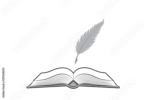 Open Book With Pen Clip Art