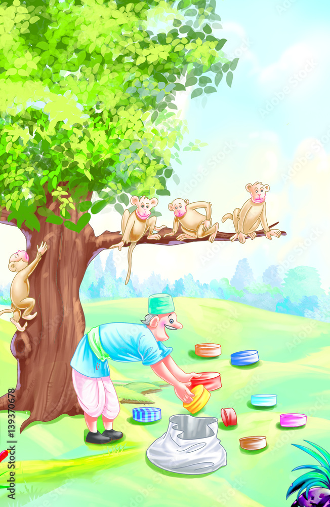 Imitating Monkeys Stock Illustration | Adobe Stock