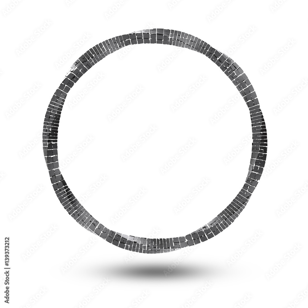 Abstract metal ring power science background. Round tech energy frame ...