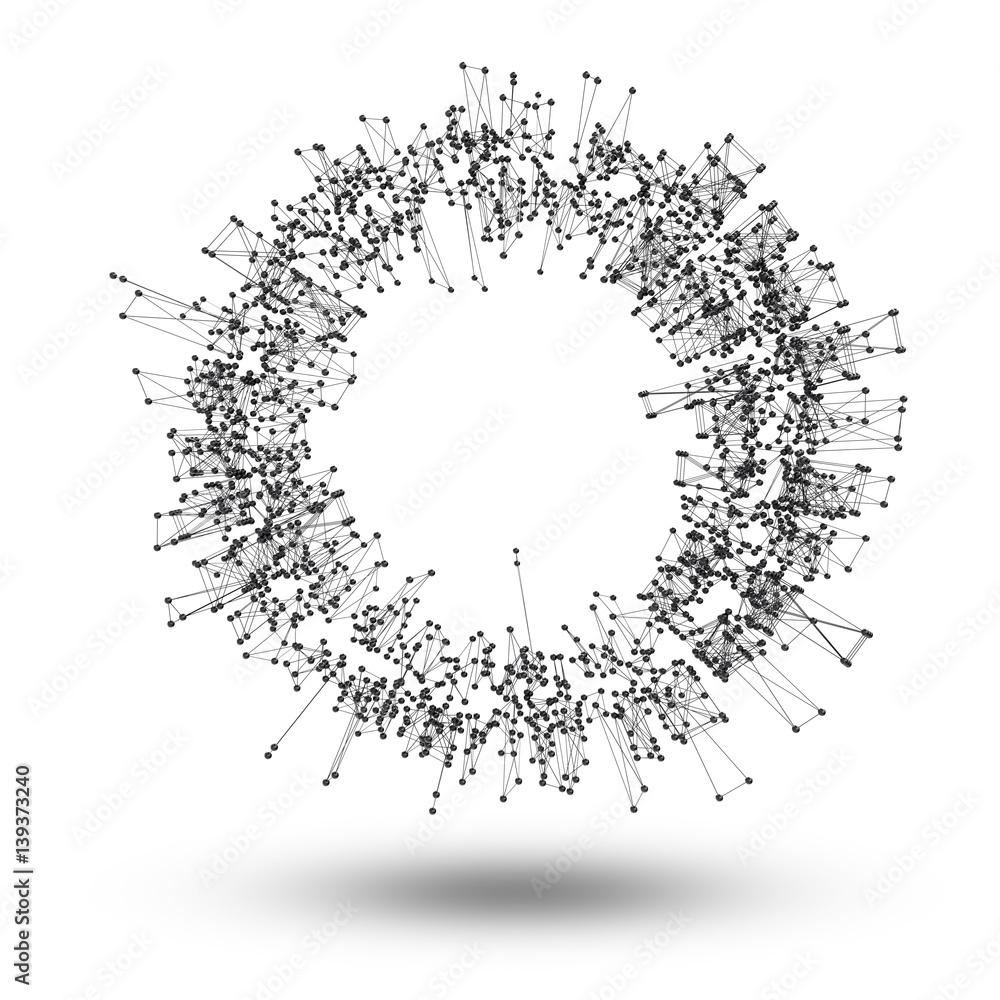 Abstract metal ring power science background. Round tech energy frame ...