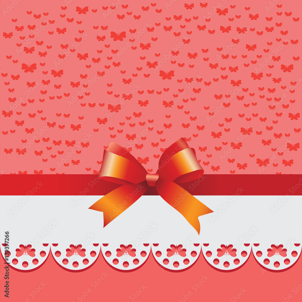 Vintage Lace Bow Background