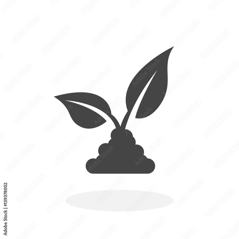 Seedling Icon. Plant vector logo on white background Stock Vector ...