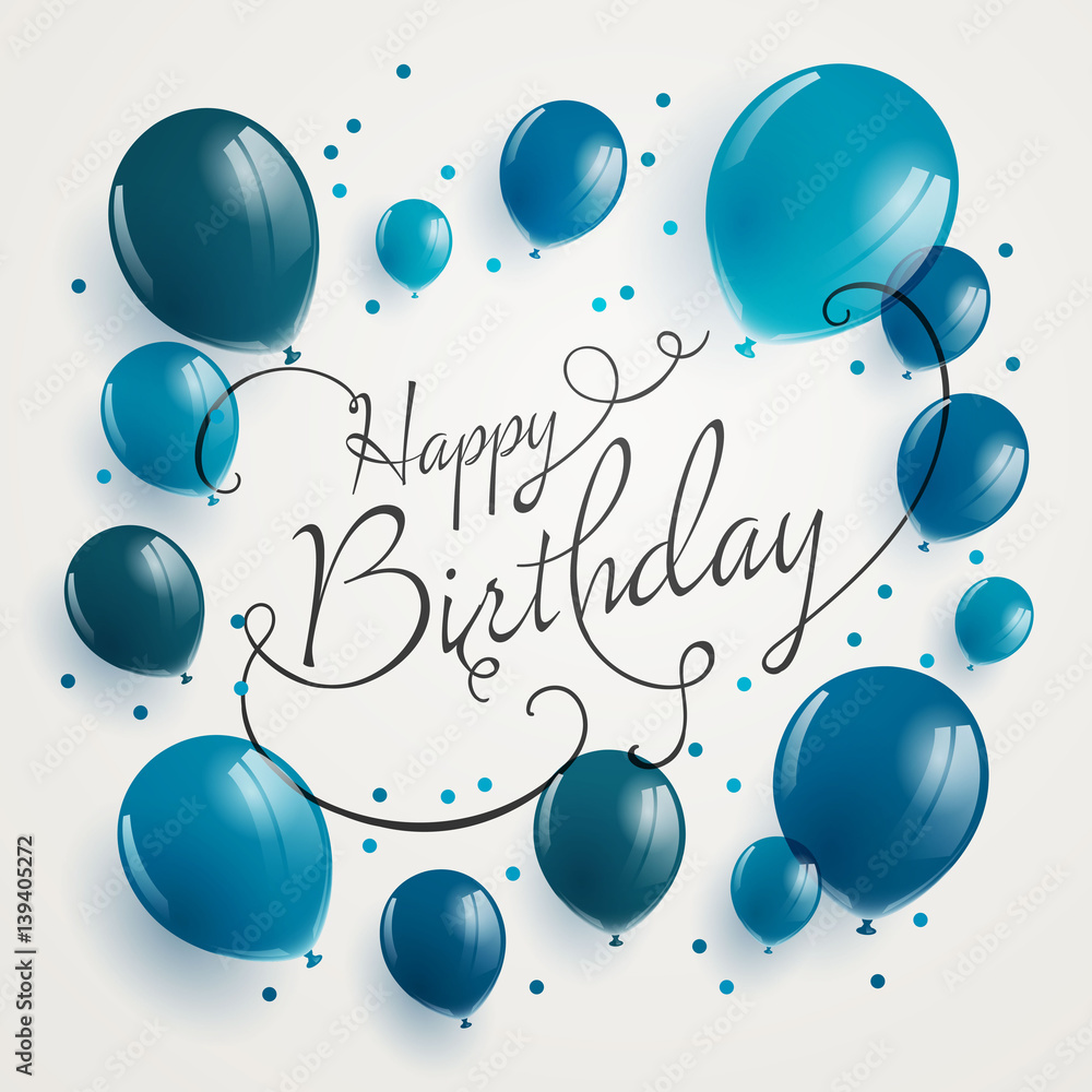 Vector Illustration of a Happy Birthday Greeting Card Design Stock ...