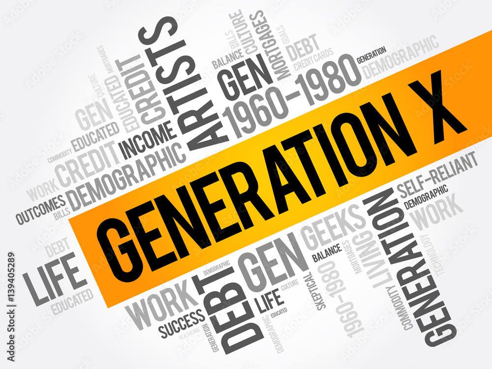 Generation X Word Cloud Concept collage background Stock Vector | Adobe ...