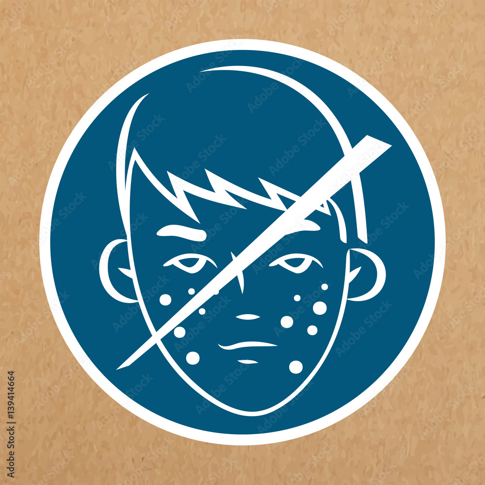 Hypoallergenic sign, badge with strikeout allergenic face, isolated ...
