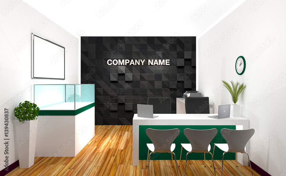 Sales office interior 3D Rendering Stock Illustration | Adobe Stock