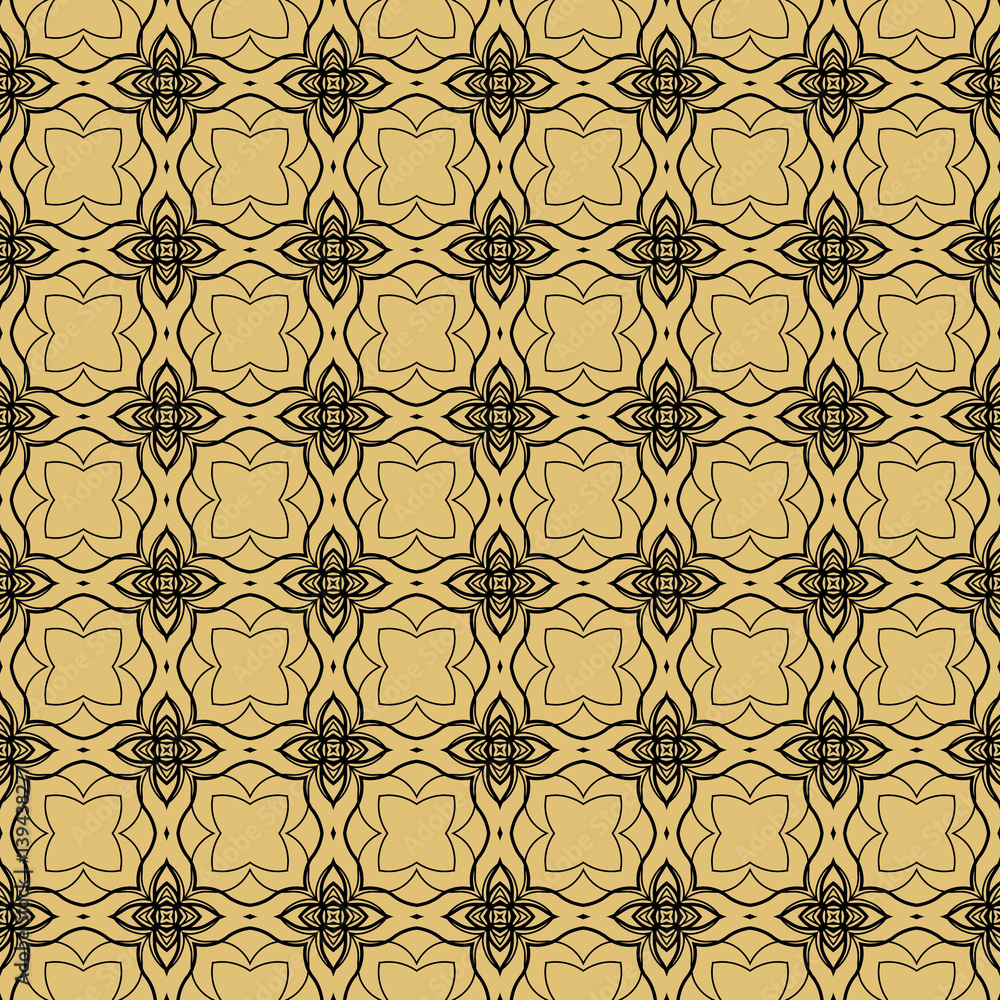 Seamless texture of geometric, floral ornament. decorative square ...