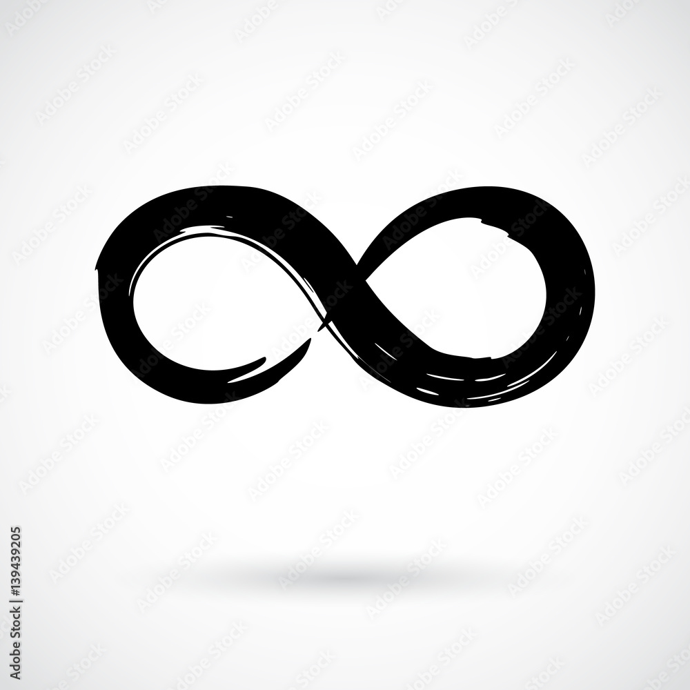 Infinity symbol ink brush stroke Stock Vector | Adobe Stock