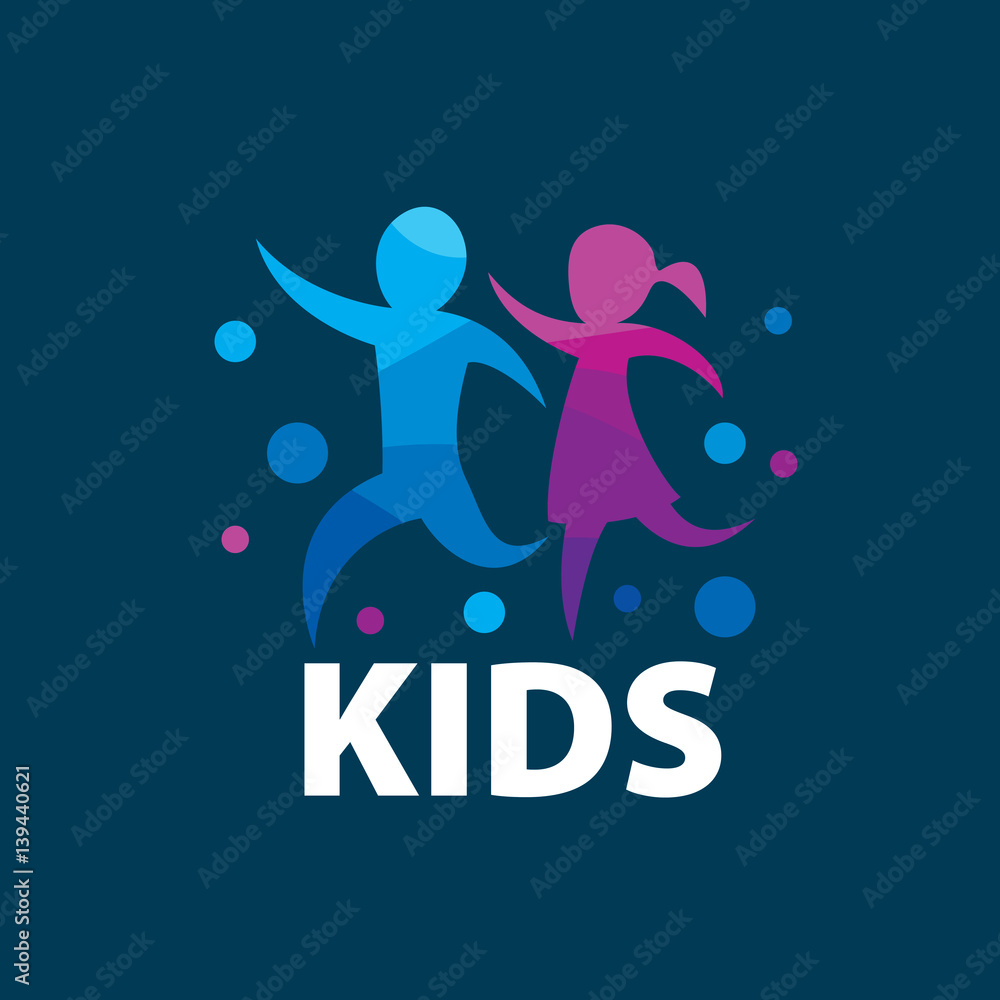 vector logo kids Stock Vector | Adobe Stock