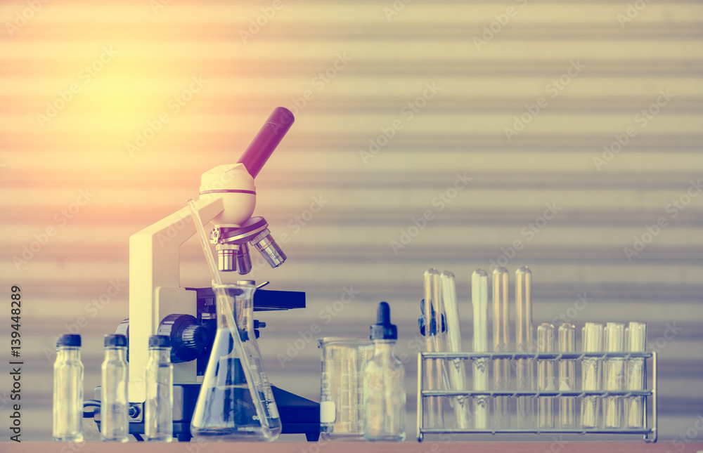 Scientific equipment for science background Stock Photo | Adobe Stock
