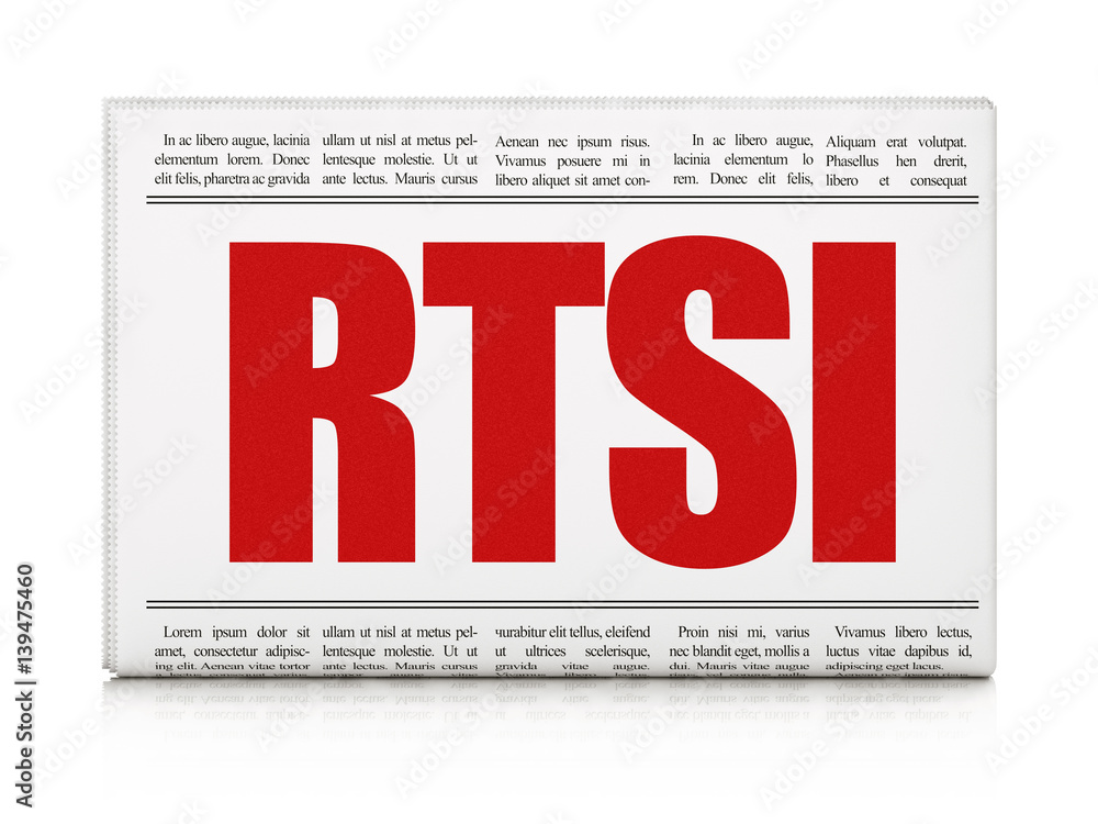 Stock market indexes concept: newspaper headline RTSI Stock-Illustration | Adobe Stock