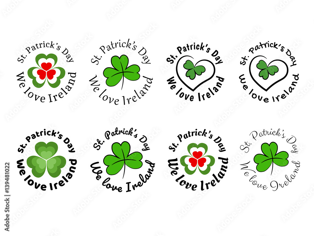 We love Ireland Emblems Stock Vector | Adobe Stock