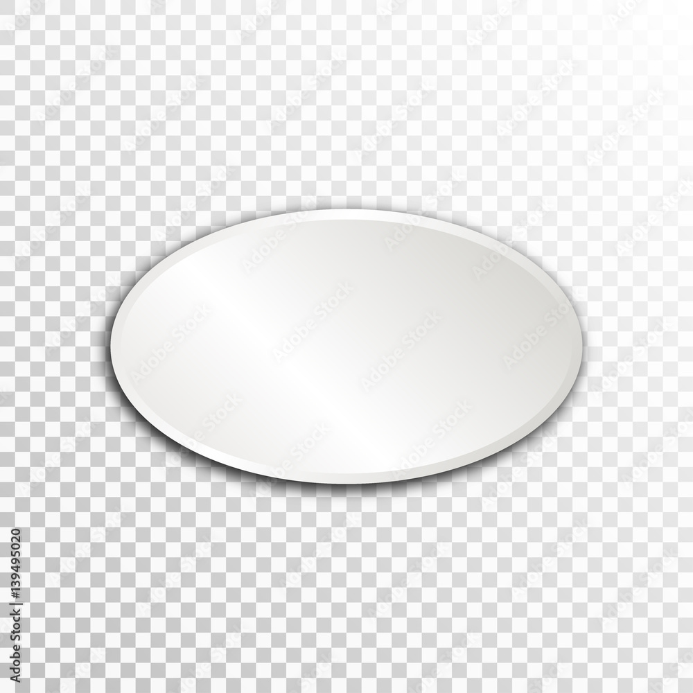 Empty white paper plate base for text. Simple oval form card on ...