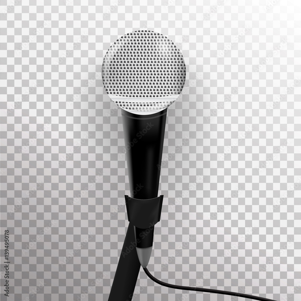 Vector realistic microphone on the transparent background. Stock Vector ...