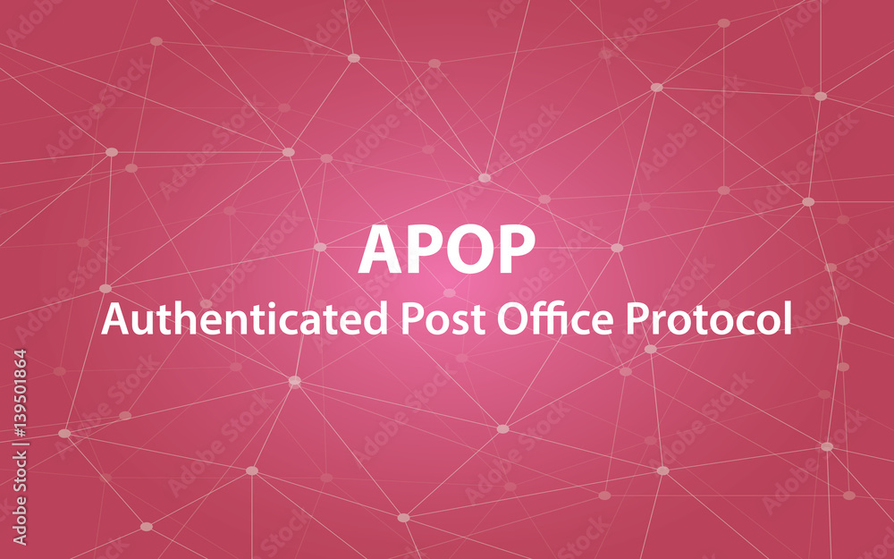 apop authenticated post office protocol text illustration with red ...