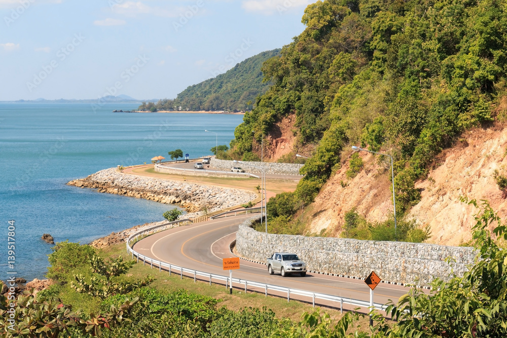 Kung Wiman viewpoint, Famous beach of Chanthaburi in Thailand. Sea and ...