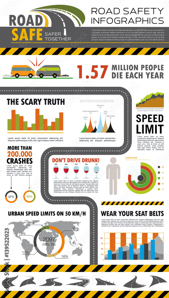Road safety infographics poster design Stock Vector | Adobe Stock