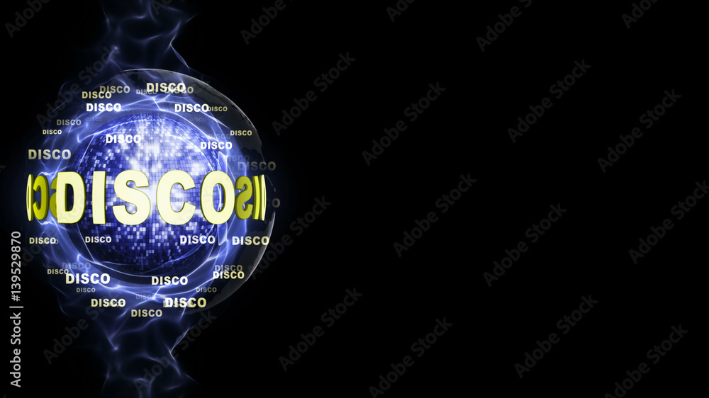 DISCO Text Around Disco Ball, Background, Computer Graphics, Stock ...