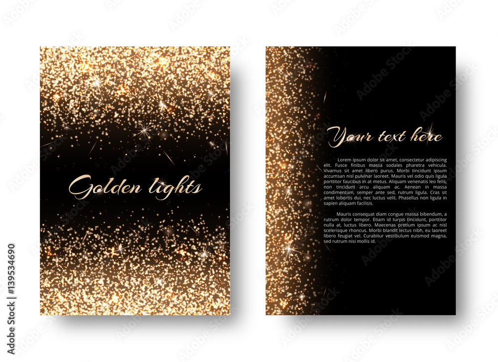 Glimmer background with bright light. Dust particles on a black ...