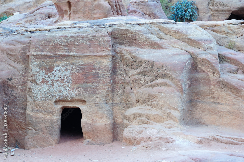 Ancient ruins of the Petra stone city, biggest tourist attraction in ...