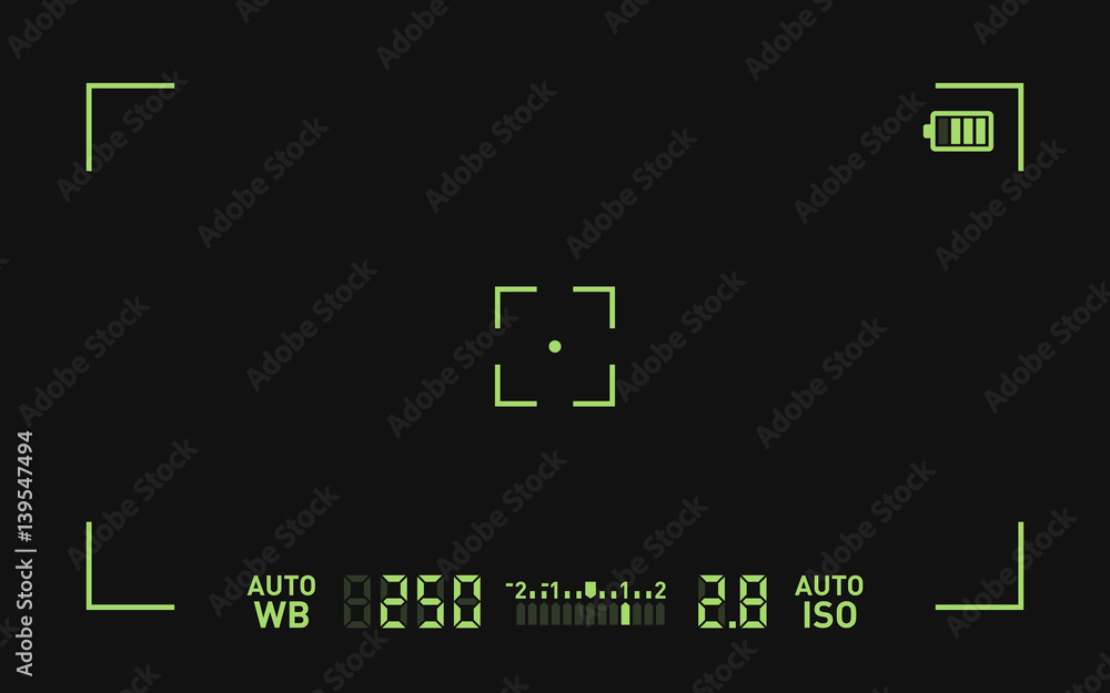 Camera Recording Viewfinder Black Screen. Vector Stock Vector | Adobe Stock