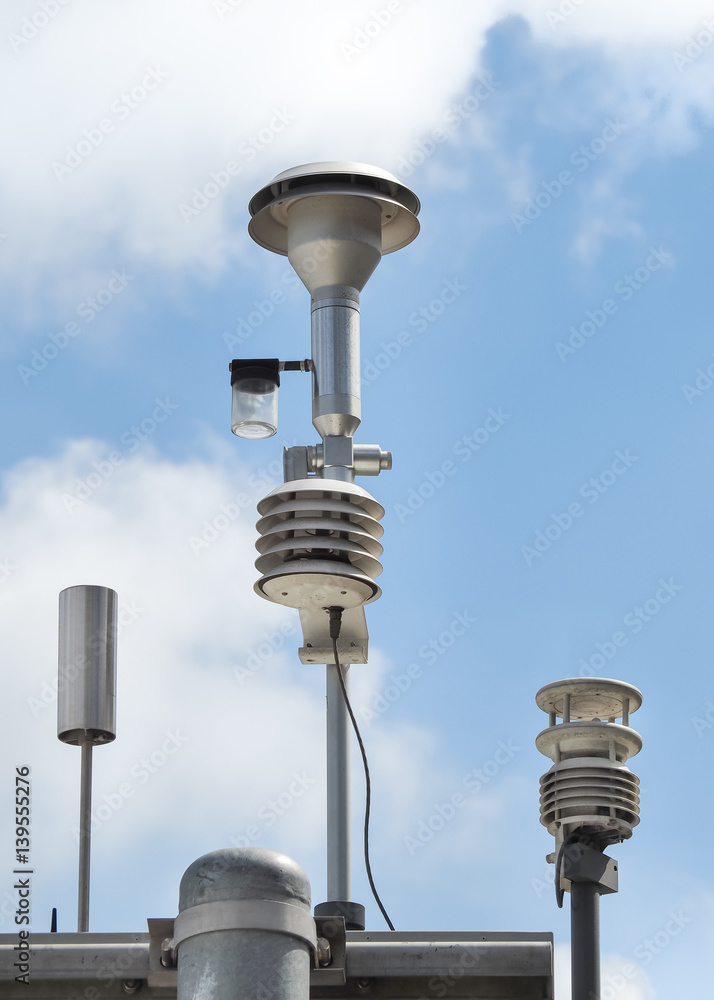 Equipment for monitoring air pollution Installed in the city, Bangkok ...