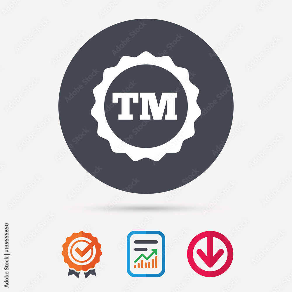 Registered TM trademark icon. Intellectual work protection symbol ...