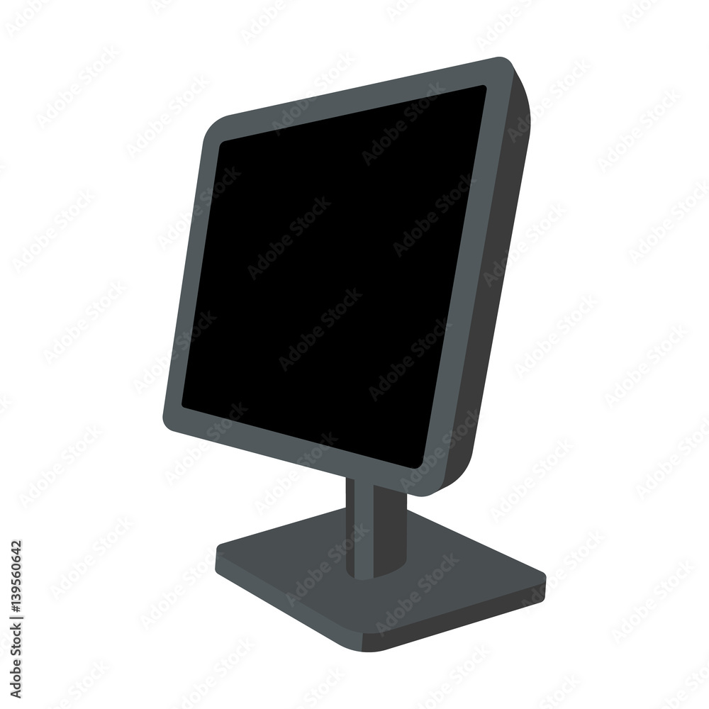 Computer monitor icon in cartoon style isolated on white background ...