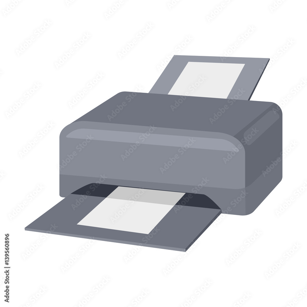 Printer icon in cartoon style isolated on white background. Personal ...