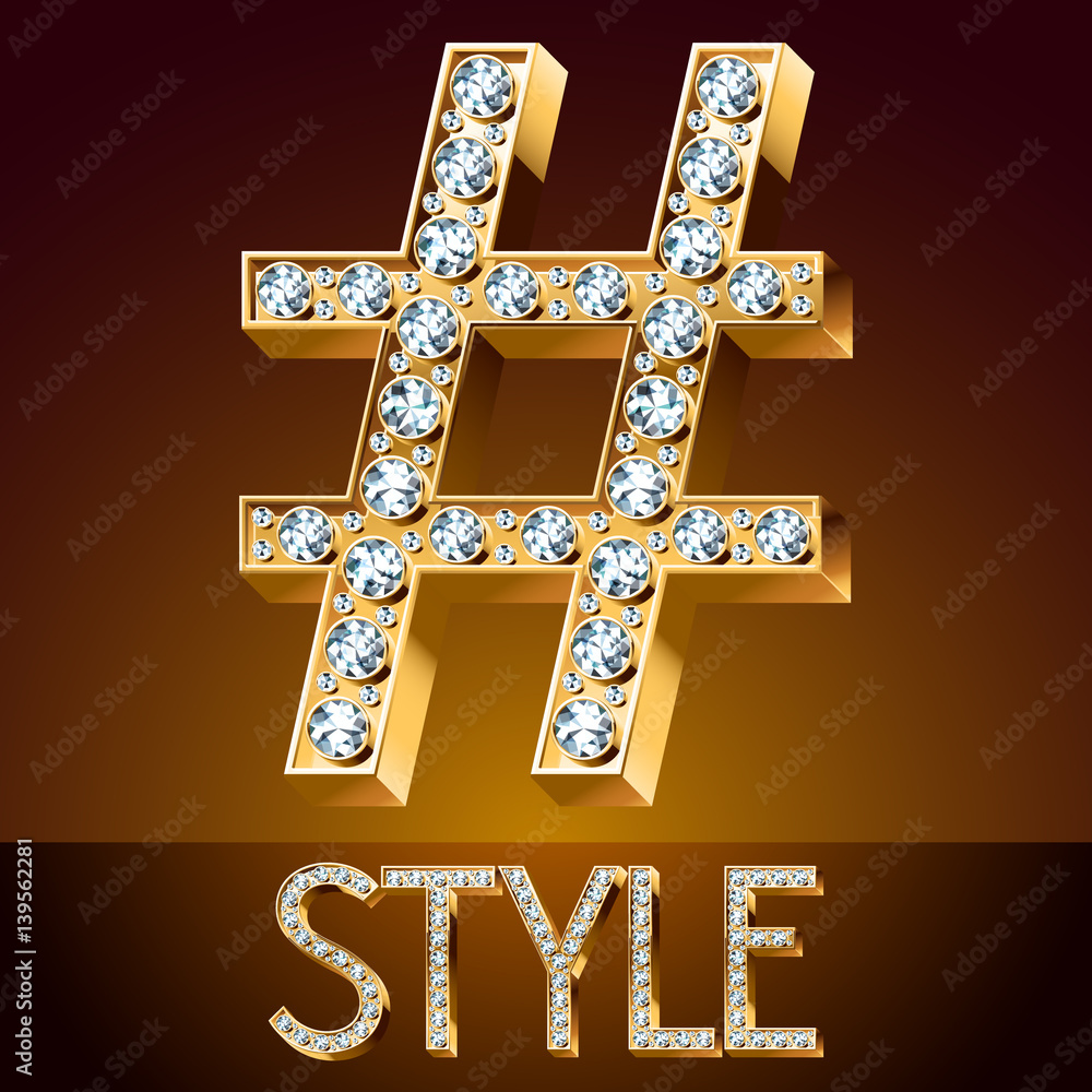 Vector chic font luxury brilliant. Gold symbol Stock Vector | Adobe Stock