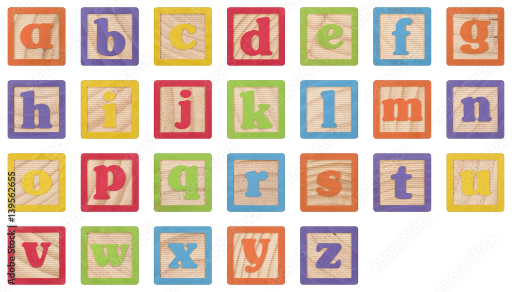 Alphabet Lowercase Letters Learning Blocks Stock Photo | Adobe Stock