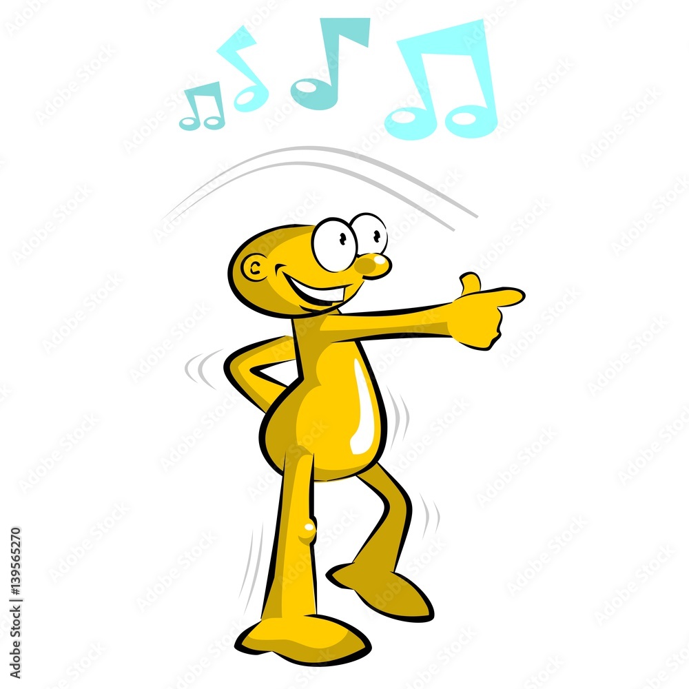 Dancing cartoon isolated on white background Stock Vector | Adobe Stock