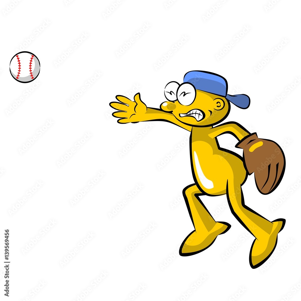 Funny baseball pitcher Stock Vector | Adobe Stock