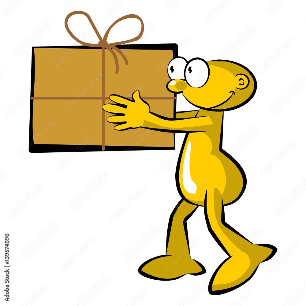 Cartoon carrying a box Stock Vector | Adobe Stock