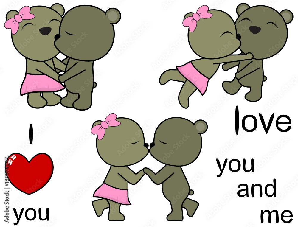 Teddy Bear Cartoon Love