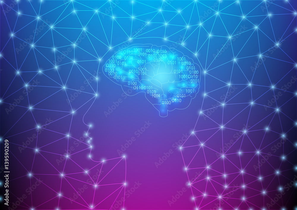 Abstract digital and technology background. Artificial Intelligence ...