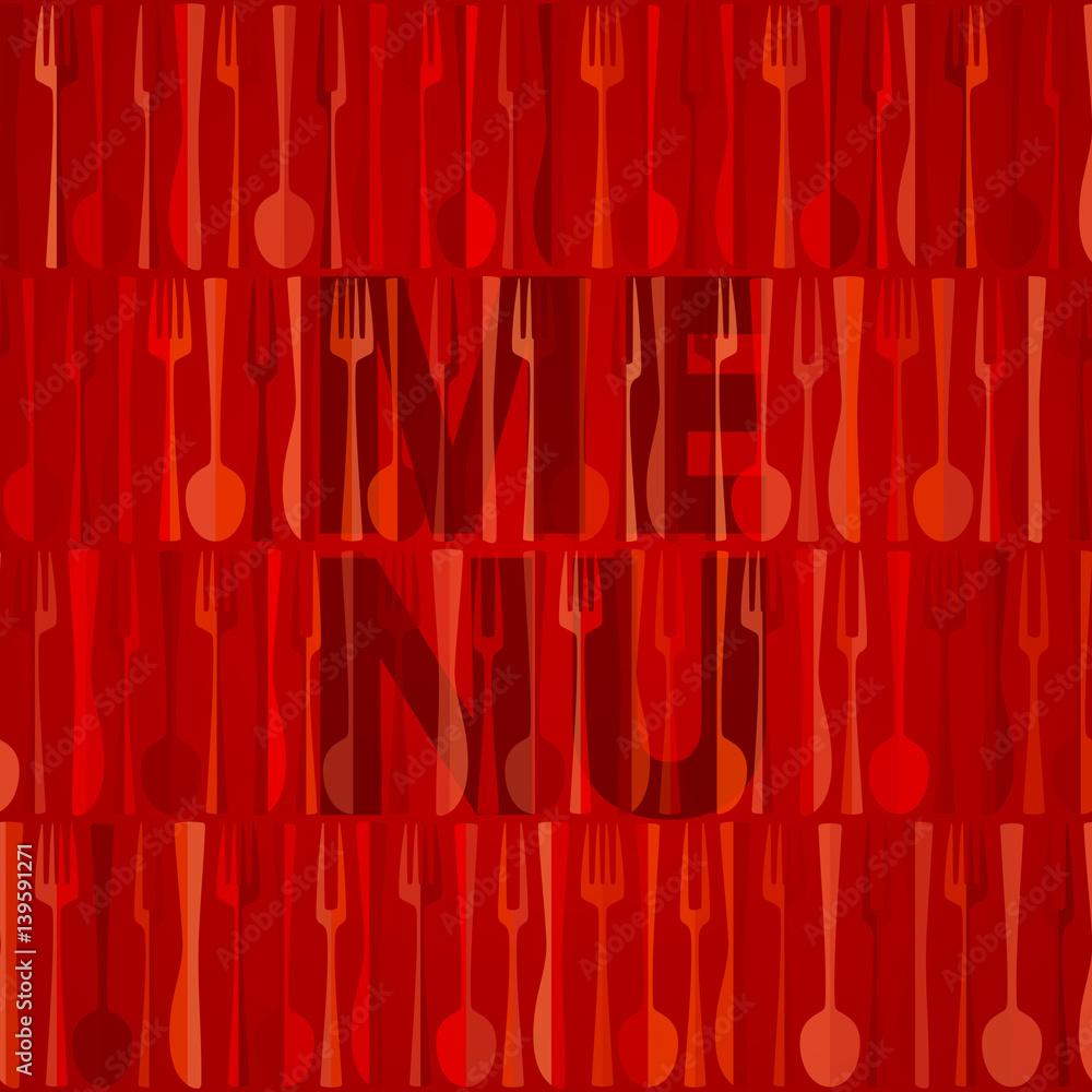 Red vintage style restaurant menu card design Stock Vector | Adobe Stock