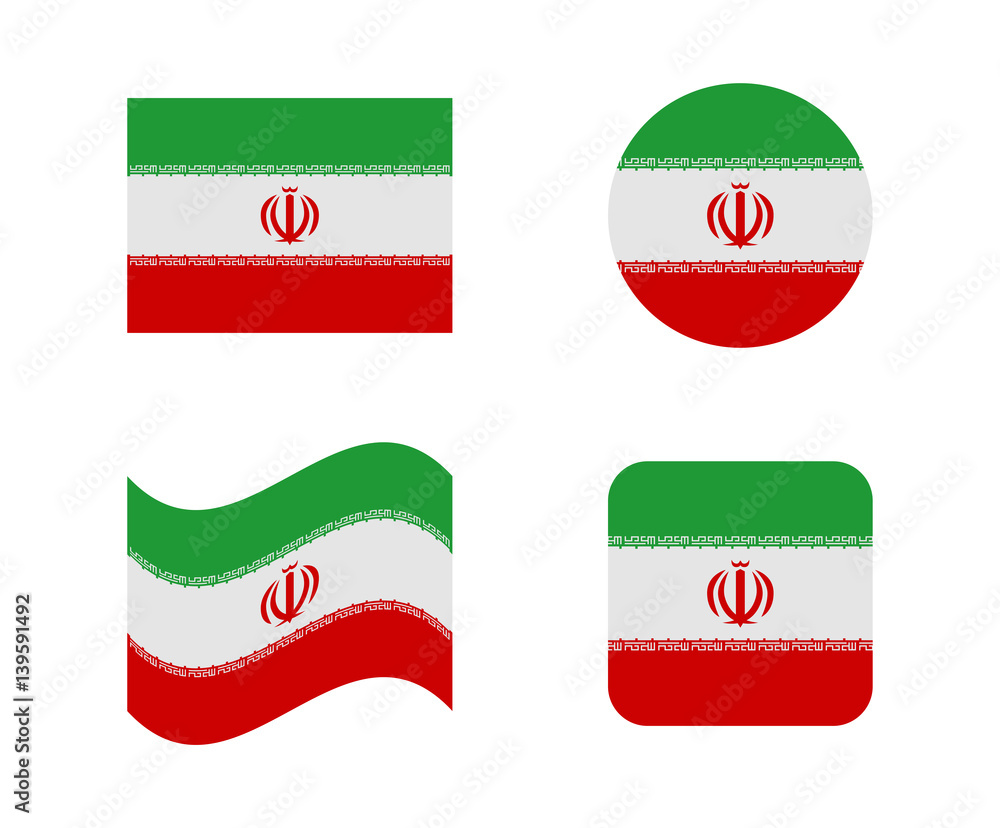 set 4 flags of iran Stock Vector | Adobe Stock