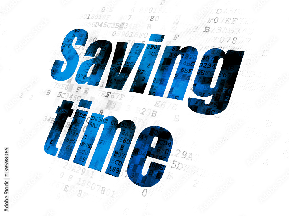 Timeline concept: Saving Time on Digital background Stock-Illustration ...