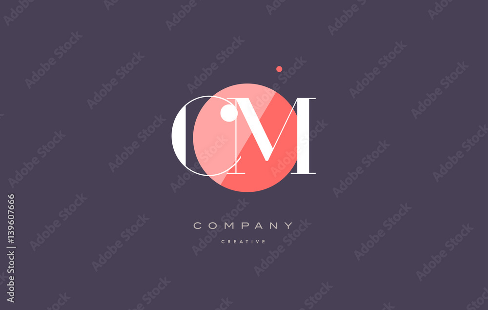 cm c m retro vintage rhombus simple black white alphabet letter logo ...