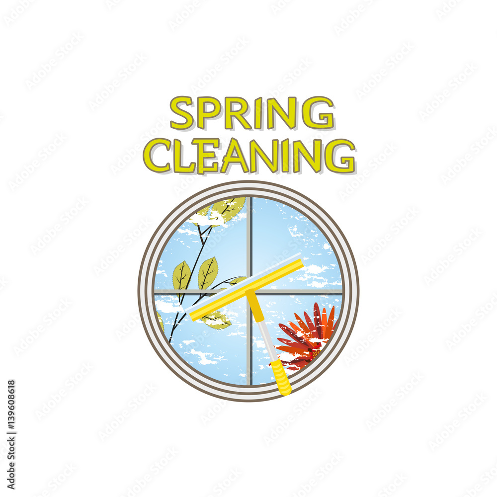 vector logo for spring cleaning Stock Vector | Adobe Stock