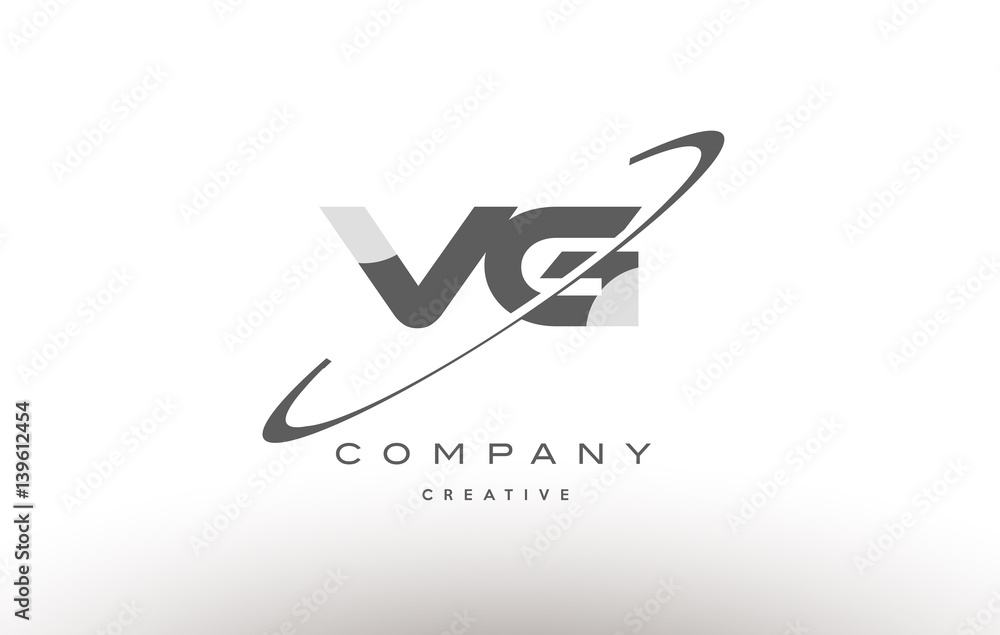 vg v g swoosh grey alphabet letter logo Stock Vector | Adobe Stock
