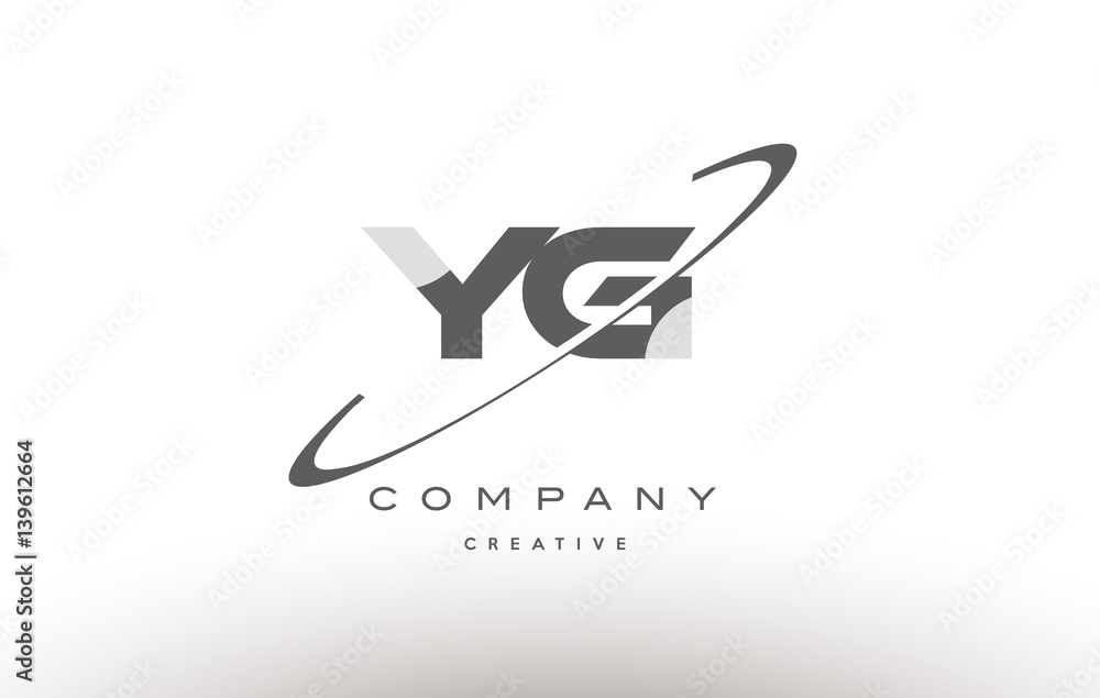 yg y g swoosh grey alphabet letter logo Stock Vector | Adobe Stock
