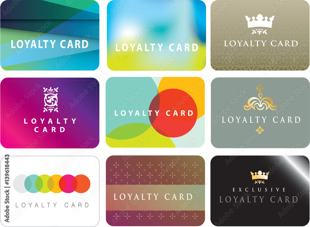collection of generic loyalty cards Stock Vector | Adobe Stock