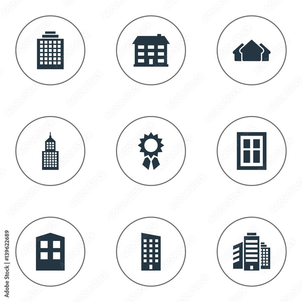 Vector Illustration Set Of Simple Construction Icons. Elements Floor ...