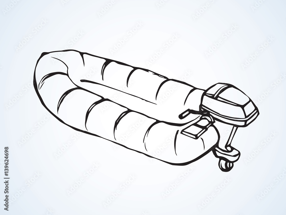 Dinghy. Vector drawing Stock Vector | Adobe Stock
